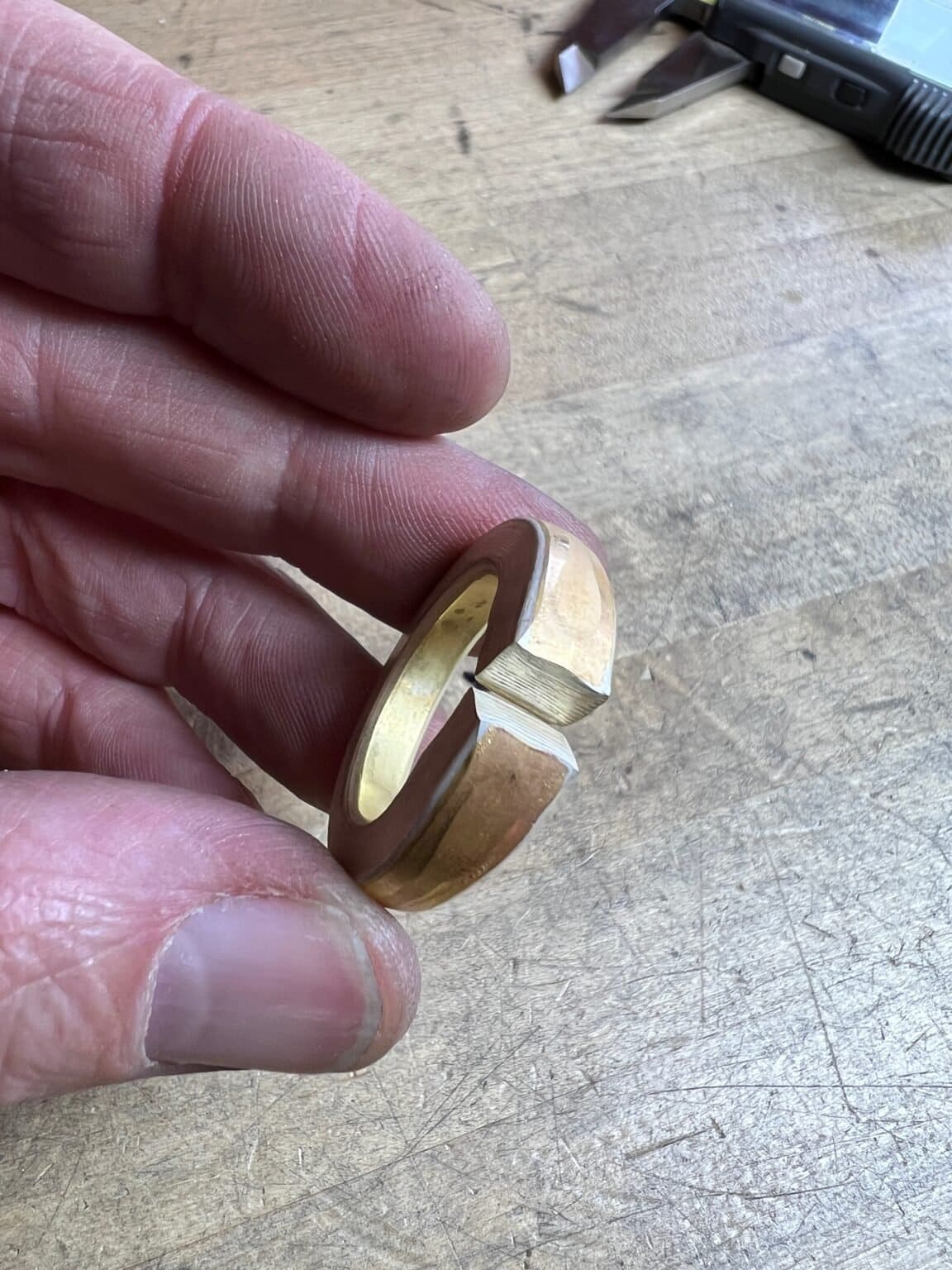 Silver and Gray Mokume Gane Wood Grain Ring - arnkrebs.com