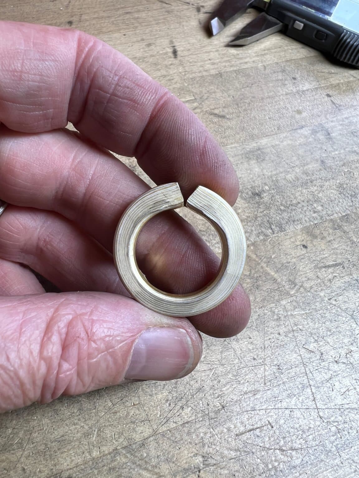 Silver and Gray Mokume Gane Wood Grain Ring - arnkrebs.com