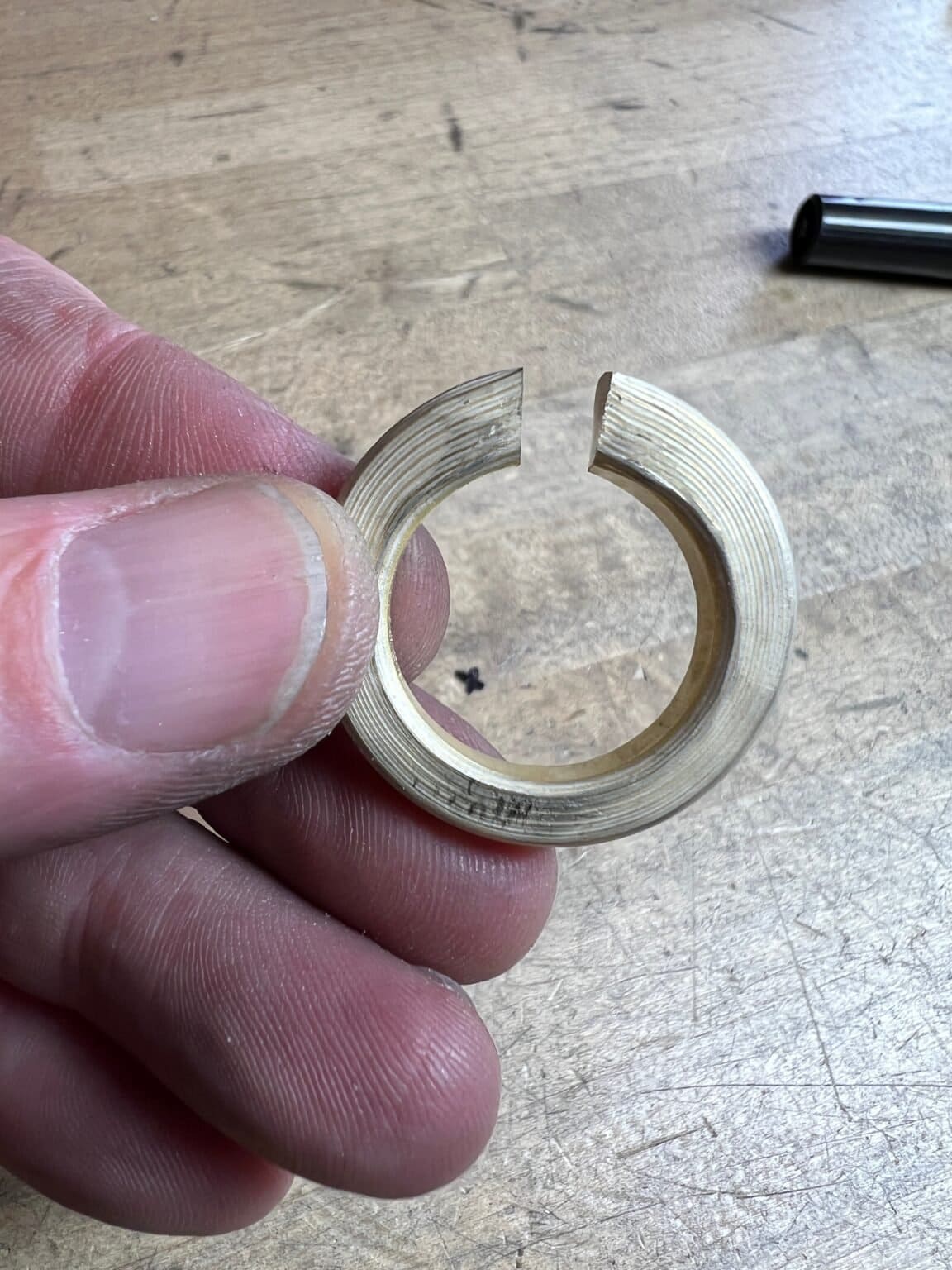 Silver and Gray Mokume Gane Wood Grain Ring - arnkrebs.com