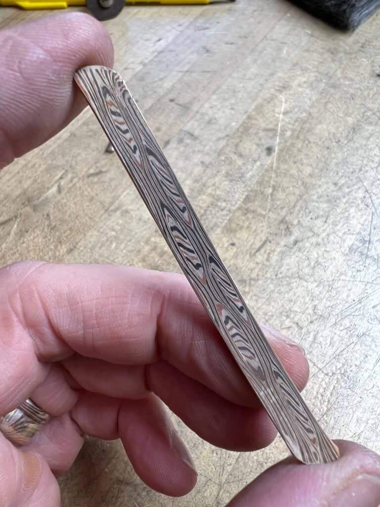 Silver and Gray Mokume Gane Wood Grain Ring - arnkrebs.com